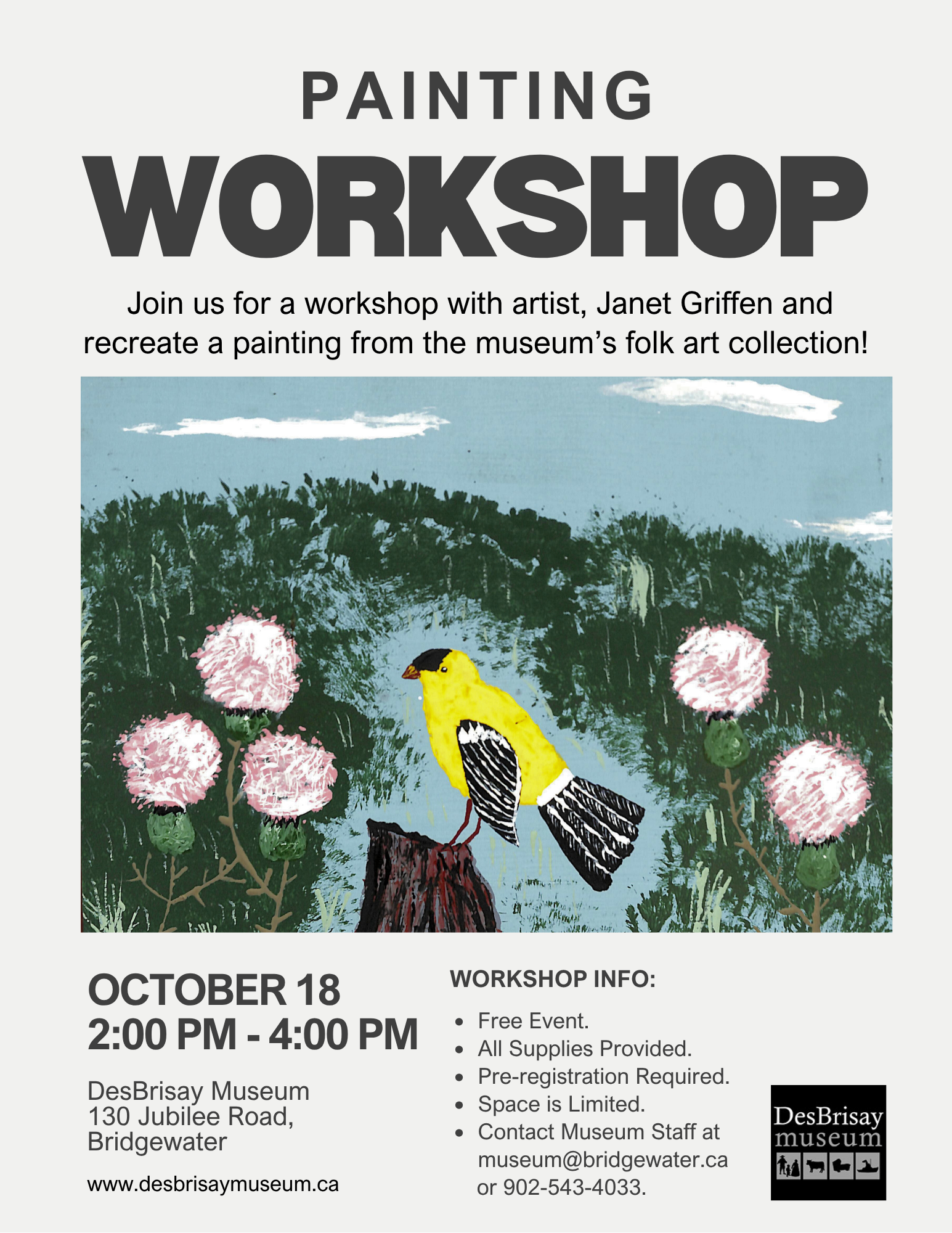 Painting Workshop with Artist Janet Griffen - DesBrisay Museum